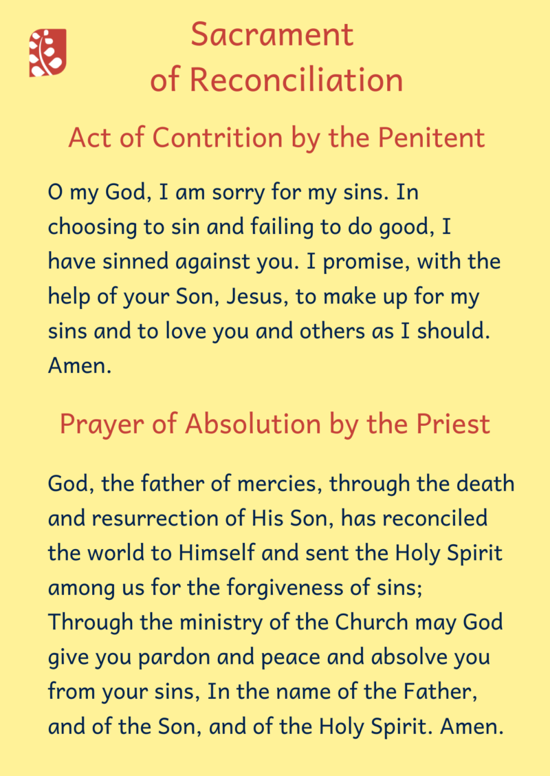 A Guide to the Sacrament of Reconciliation (Confession) – Spiritual ...
